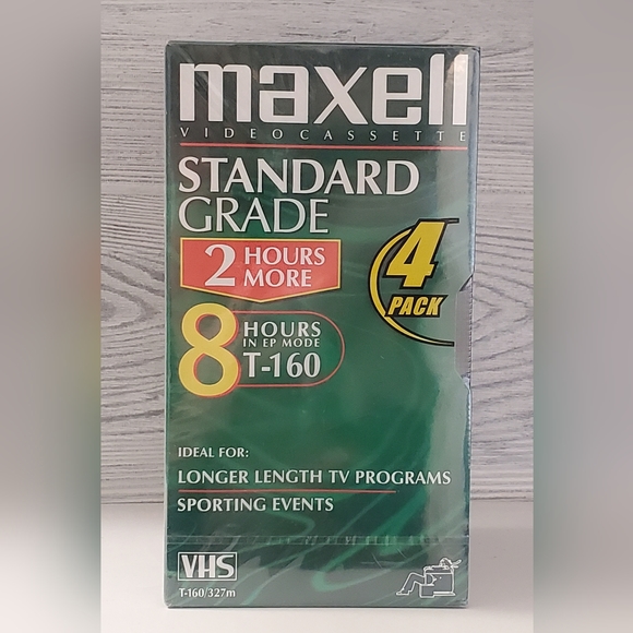 Maxwell | Media | Maxell T6 Vhs Blank Tapes Up To 8 Hours Per Tape Nos Sealed 4 Pack | Poshmark